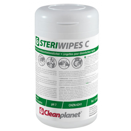 Lingettes désinfectantes de surface Steriwipes C - Dispenser de 25 ...